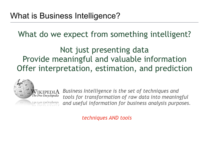 Thoughts on Business Intelligence – Noah Fang